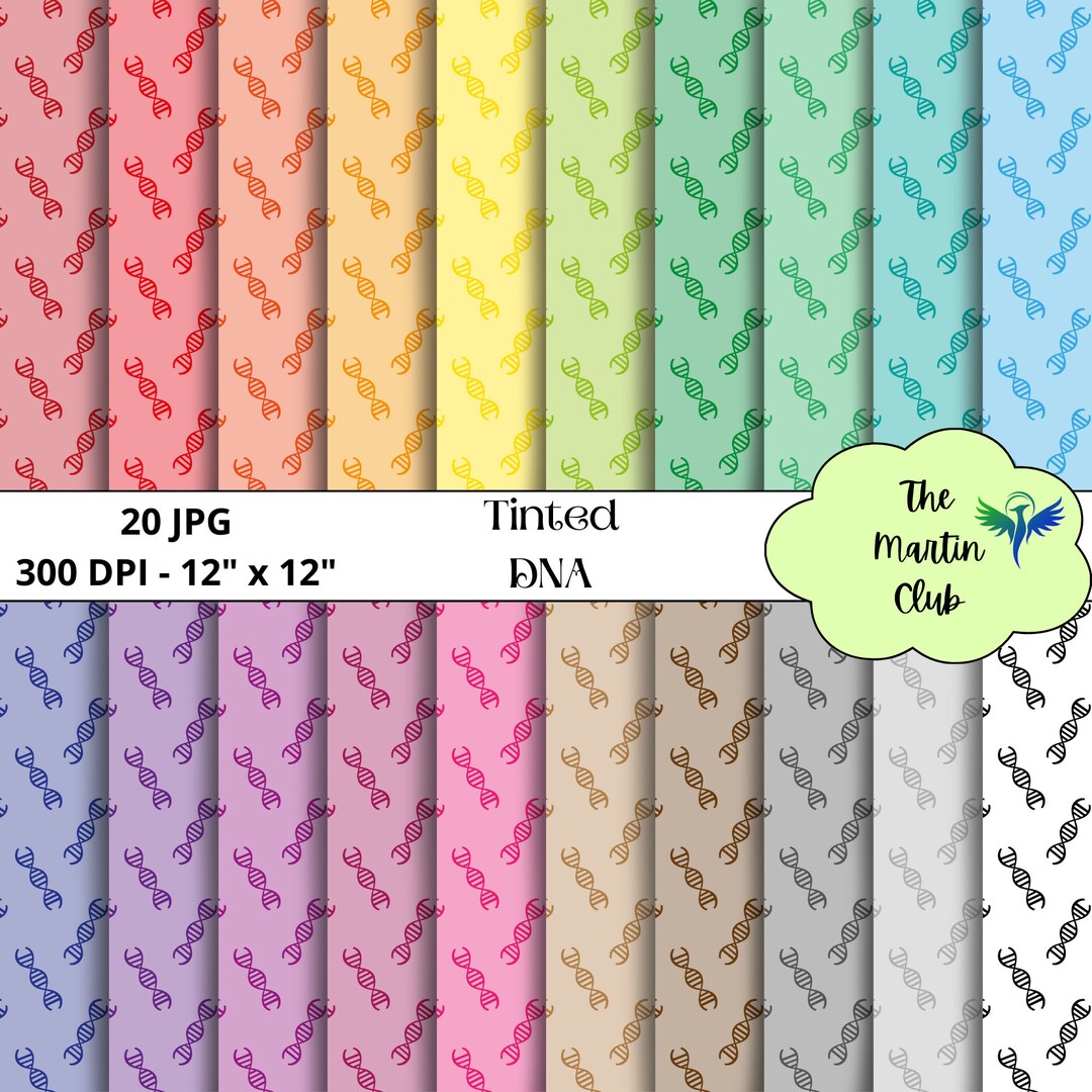 DNA Digital Paper Science Background Tinted Helix DNA Scrapbook Paper ...