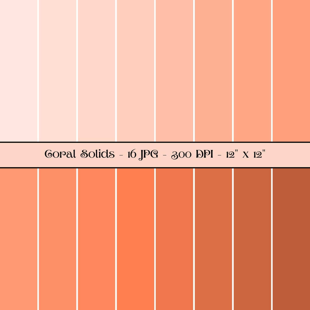 Coral Solids Background Digital Papers Pink Coral Solid - Etsy