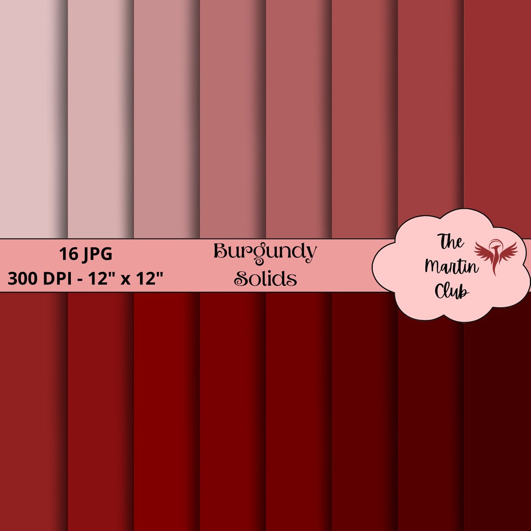 Burgundy Solids Background Digital Papers Red Solid Scrapbook Paper ...