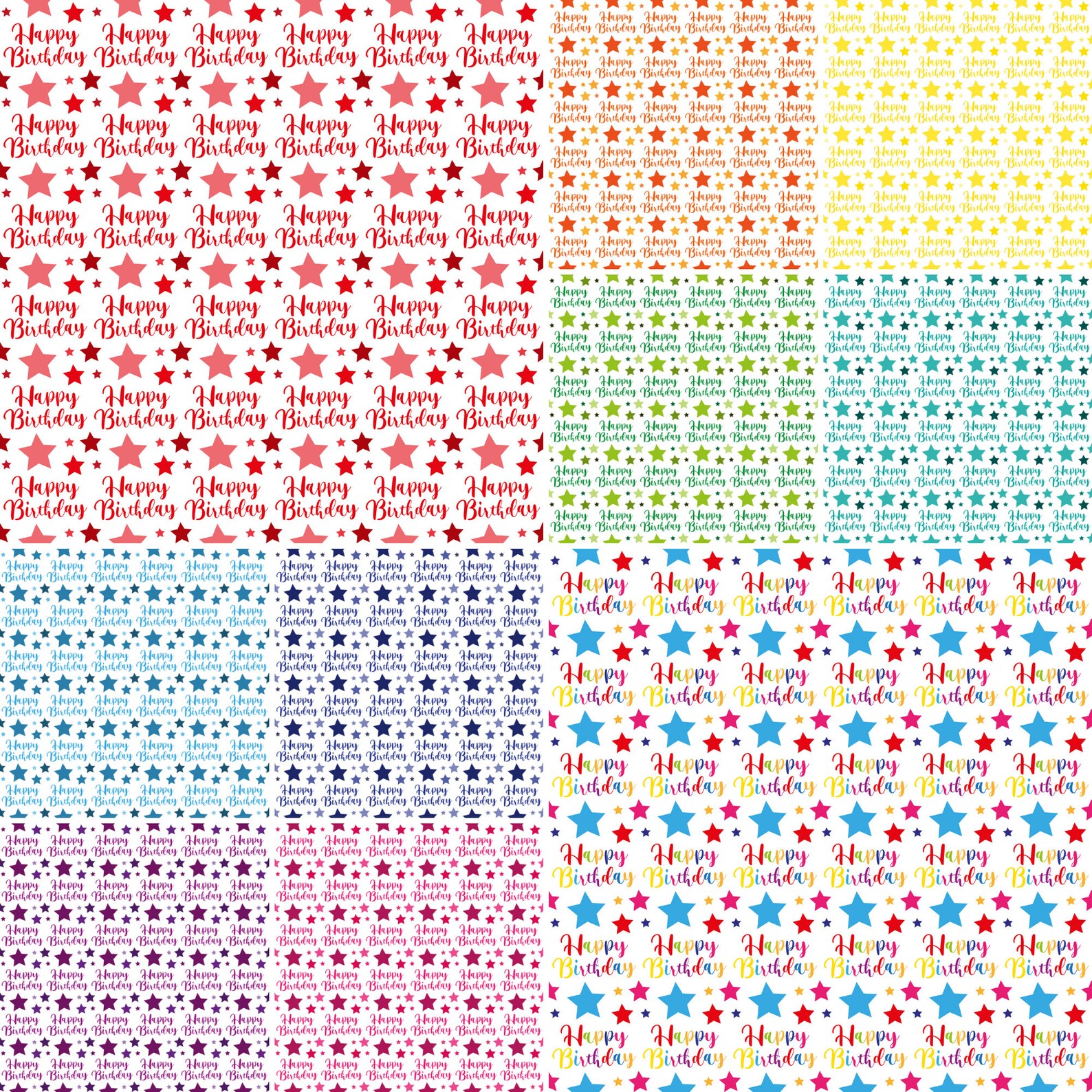 Happy Birthday Background Digital Papers Party Scrapbook Paper Pattern ...