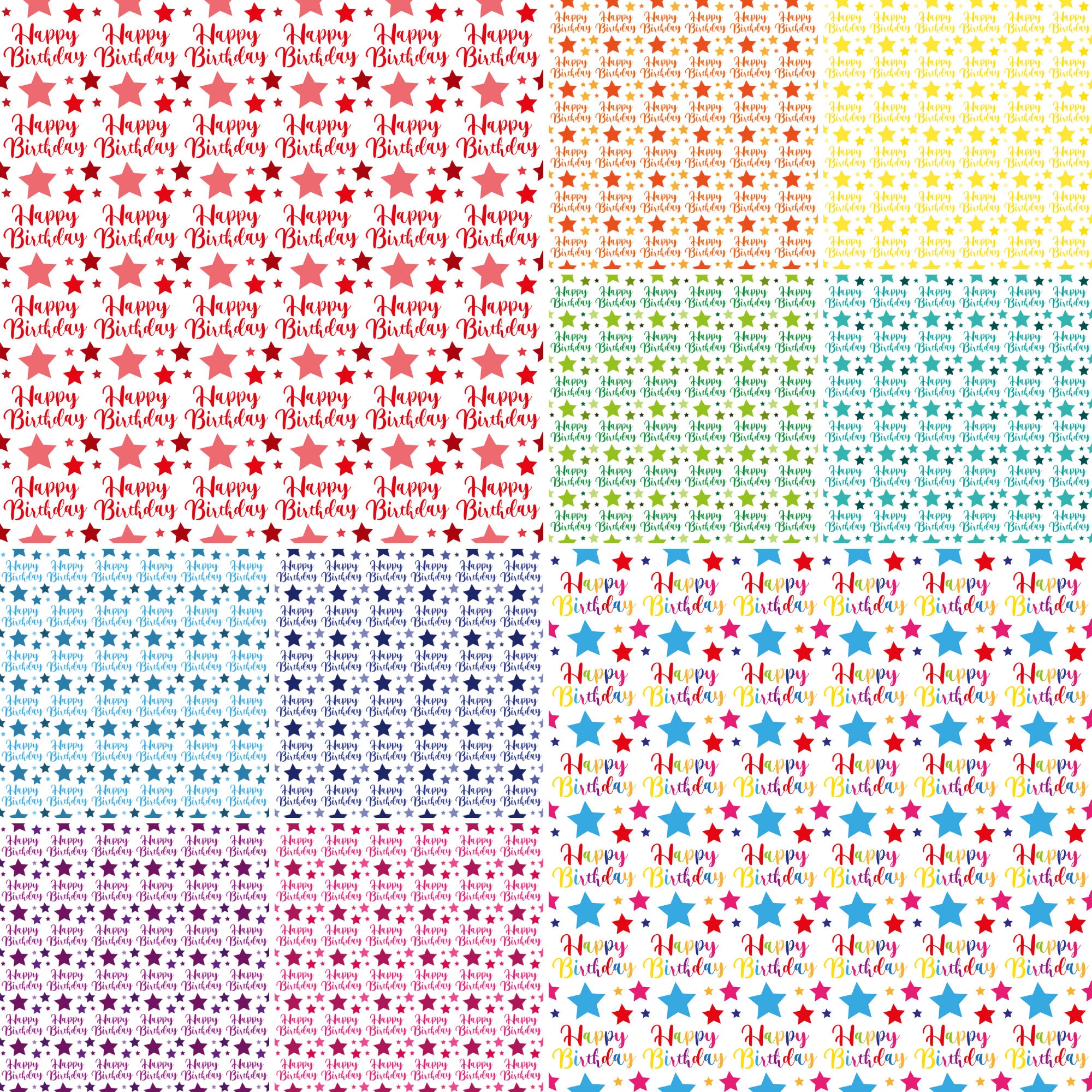 Happy Birthday Background Digital Papers Party Scrapbook Paper Pattern ...