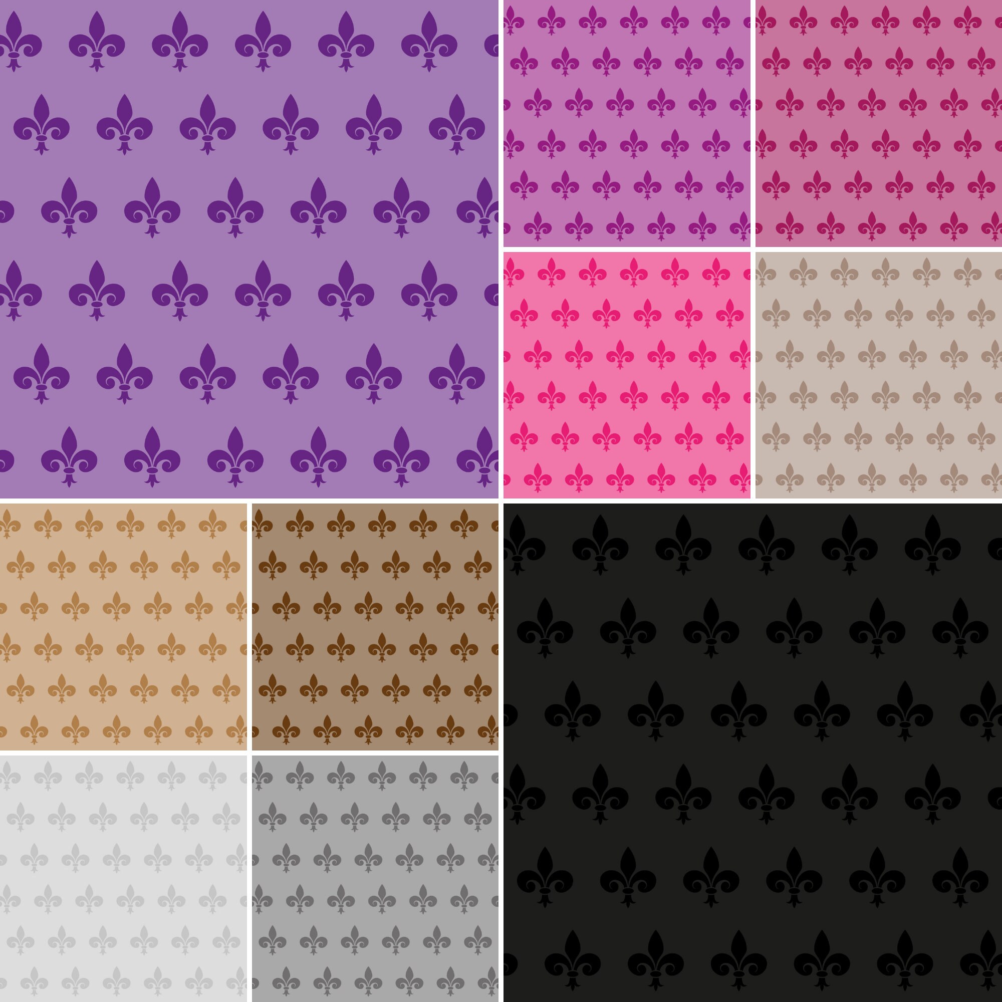 Tinted Fleur De Lis Background Digital Papers Rainbow Royal - Etsy