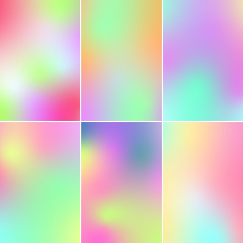 Rainbow Gradient Background Digital Papers Neon Bright Rainbow Gradient ...