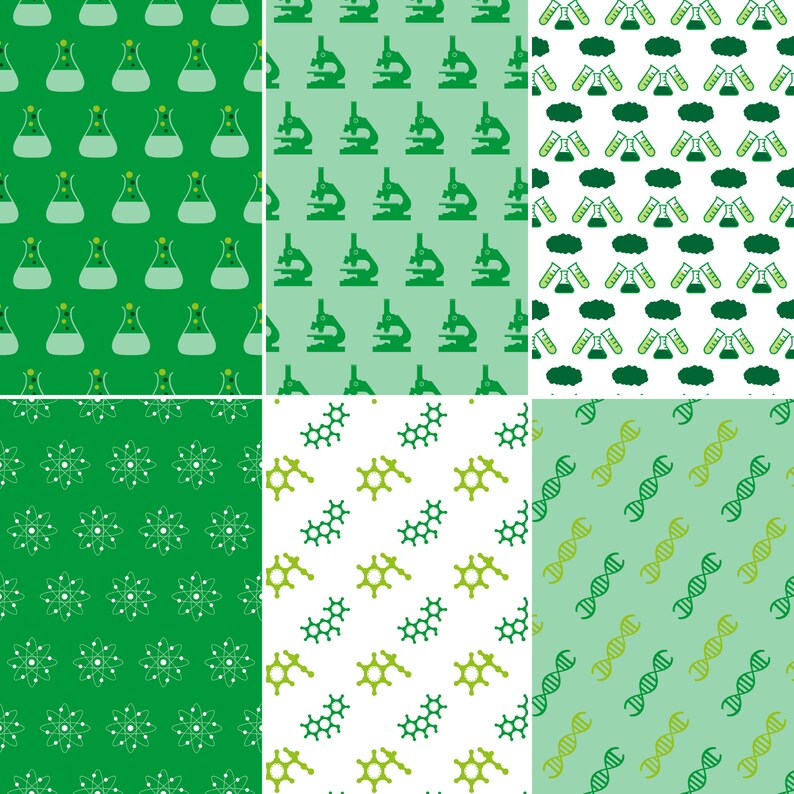 Science Digital Paper Green Background Scientific Scrapbook Paper ...
