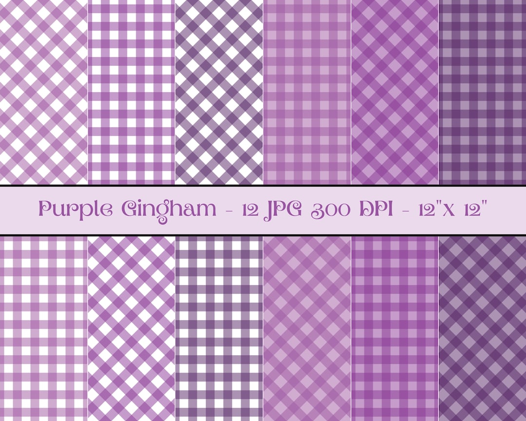 Purple Gingham Background Digital Papers Purple Gingham - Etsy