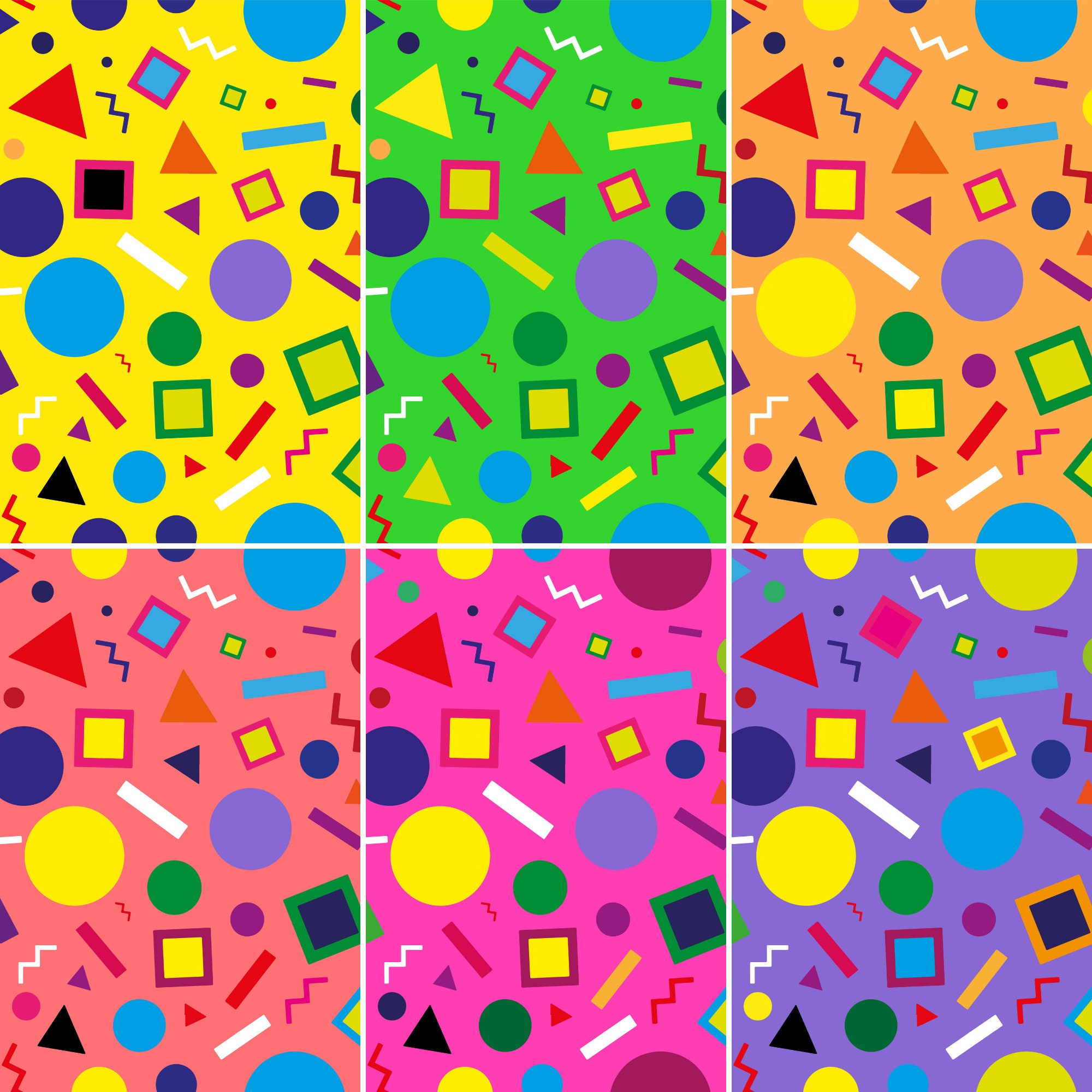 Memphis Background Digital Papers Memphis Scrapbook Paper Pattern ...