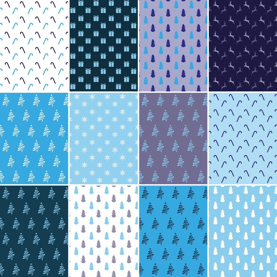 Christmas Background Digital Papers Blue Christmas Digital Scrapbook ...