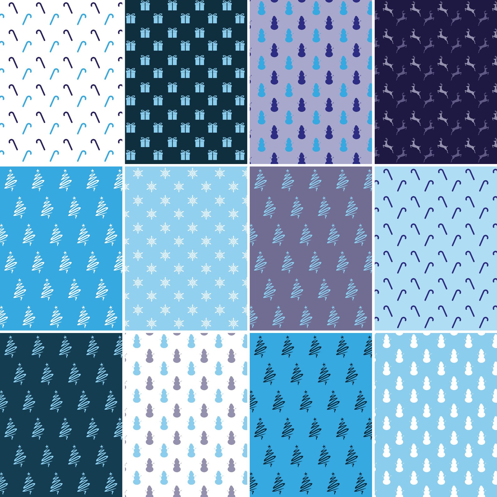 Christmas Background Digital Papers Blue Christmas Digital Scrapbook ...
