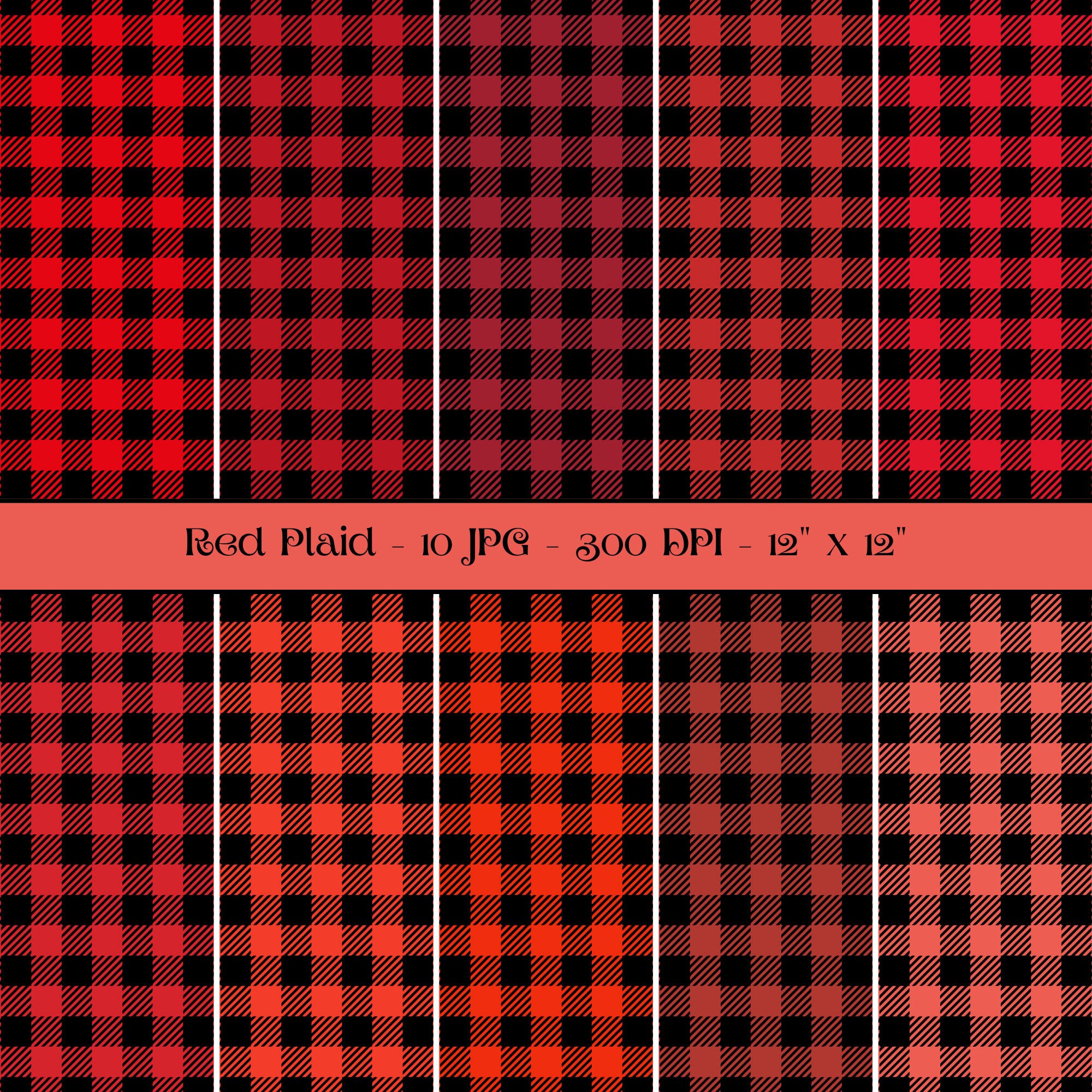 Red Plaid Background Digital Papers Red Buffalo Plaid Digital - Etsy