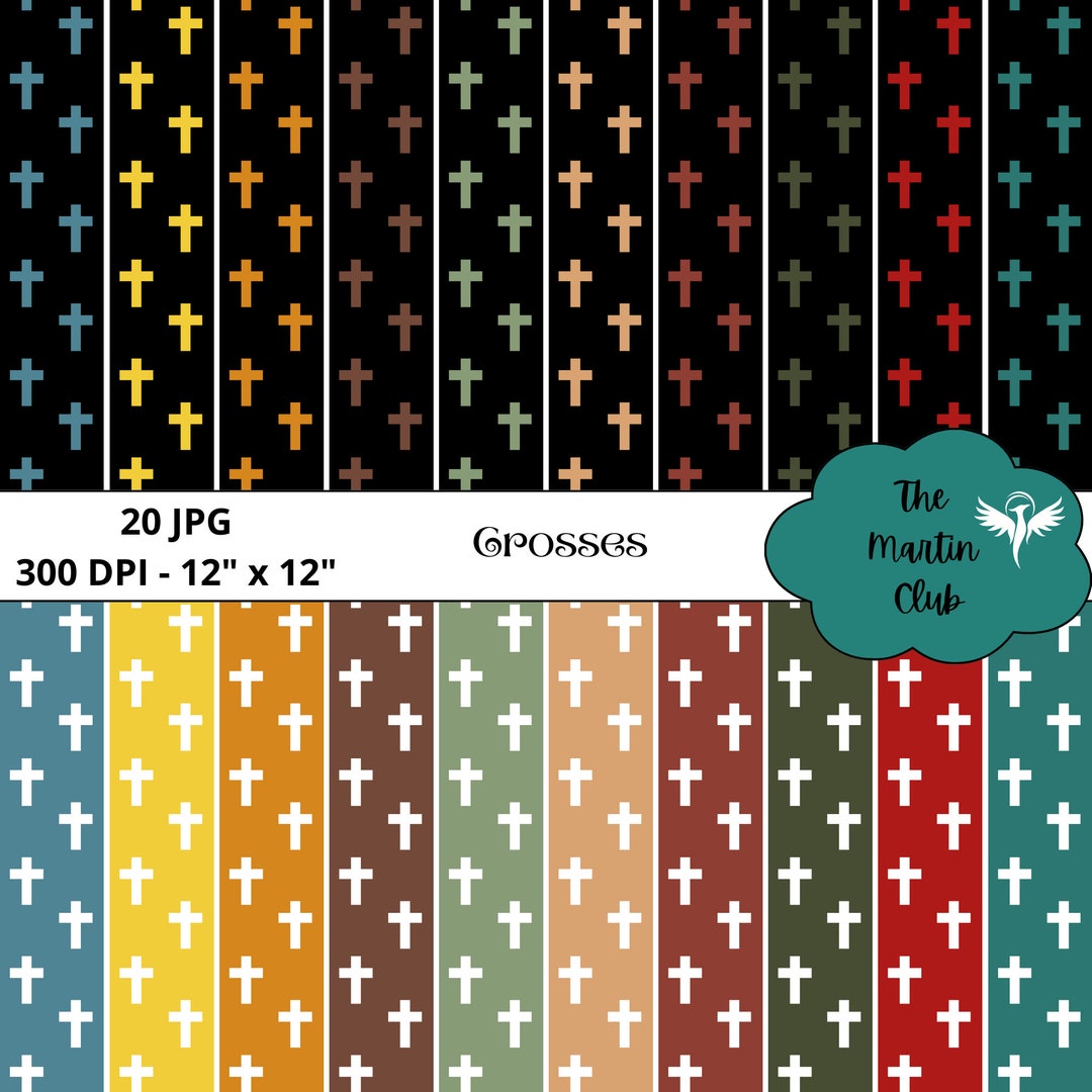 Crosses Symbol Background Digital Papers Boho Crosses Scrapbook Pattern ...