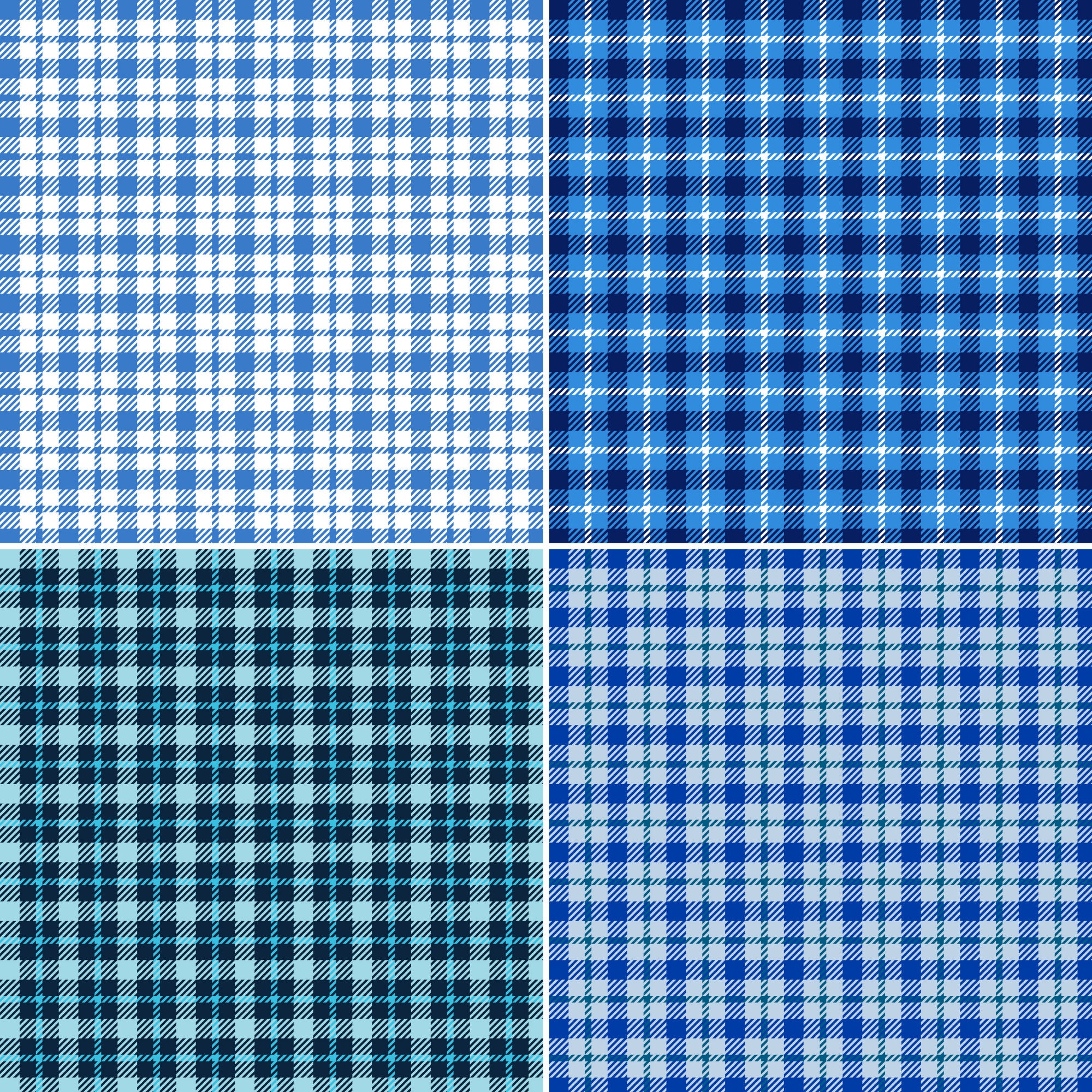 Blue Buffalo Plaid Background Digital Papers Blue Buffalo Digital ...