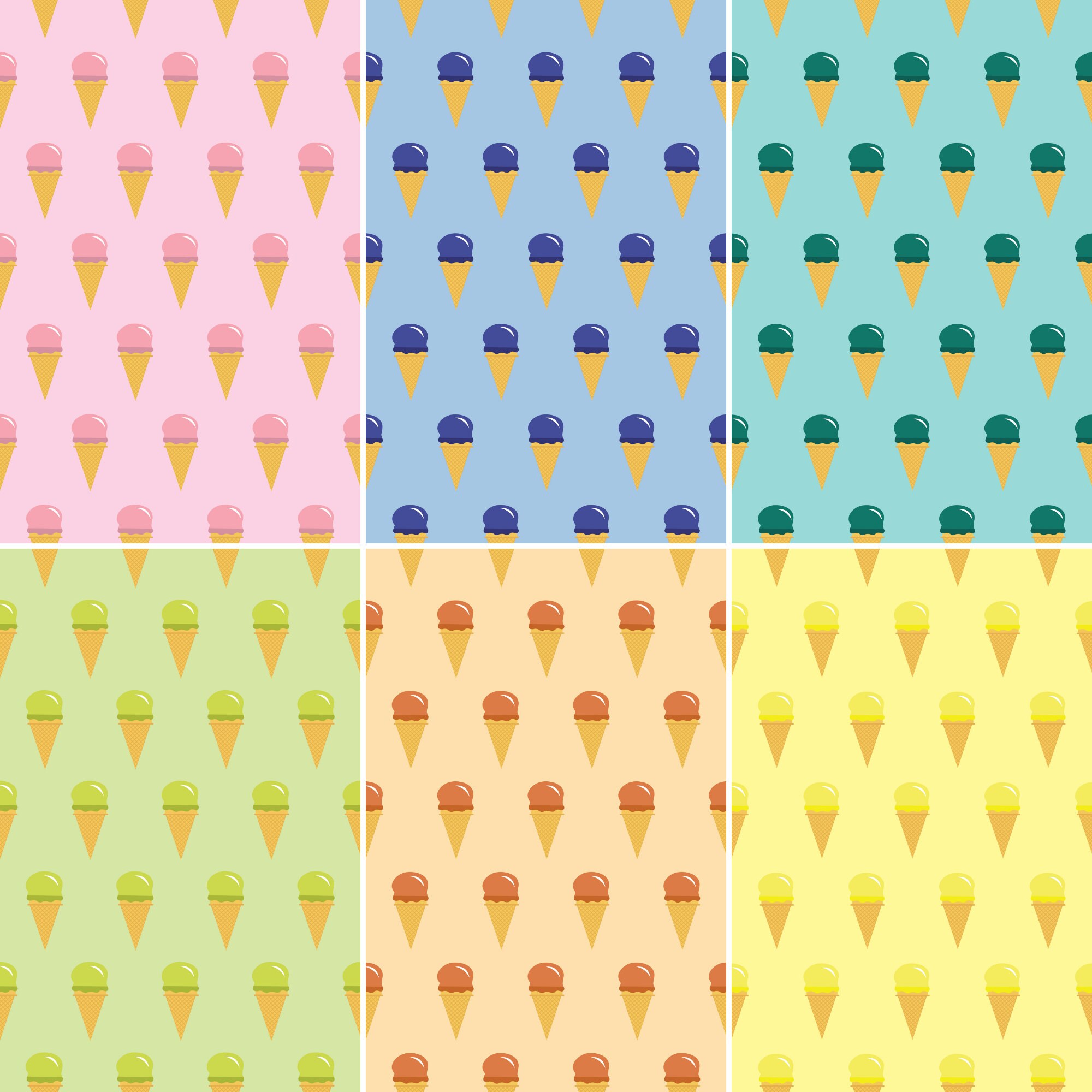Ice Cream Background Digital Papers Rainbow Ice Cream Scrapbook Paper ...