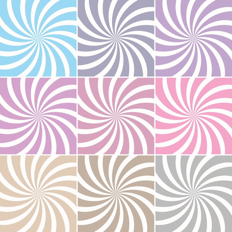 Pastel Sunburst Background Digital Papers Rainbow Sunburst Scrapbook ...