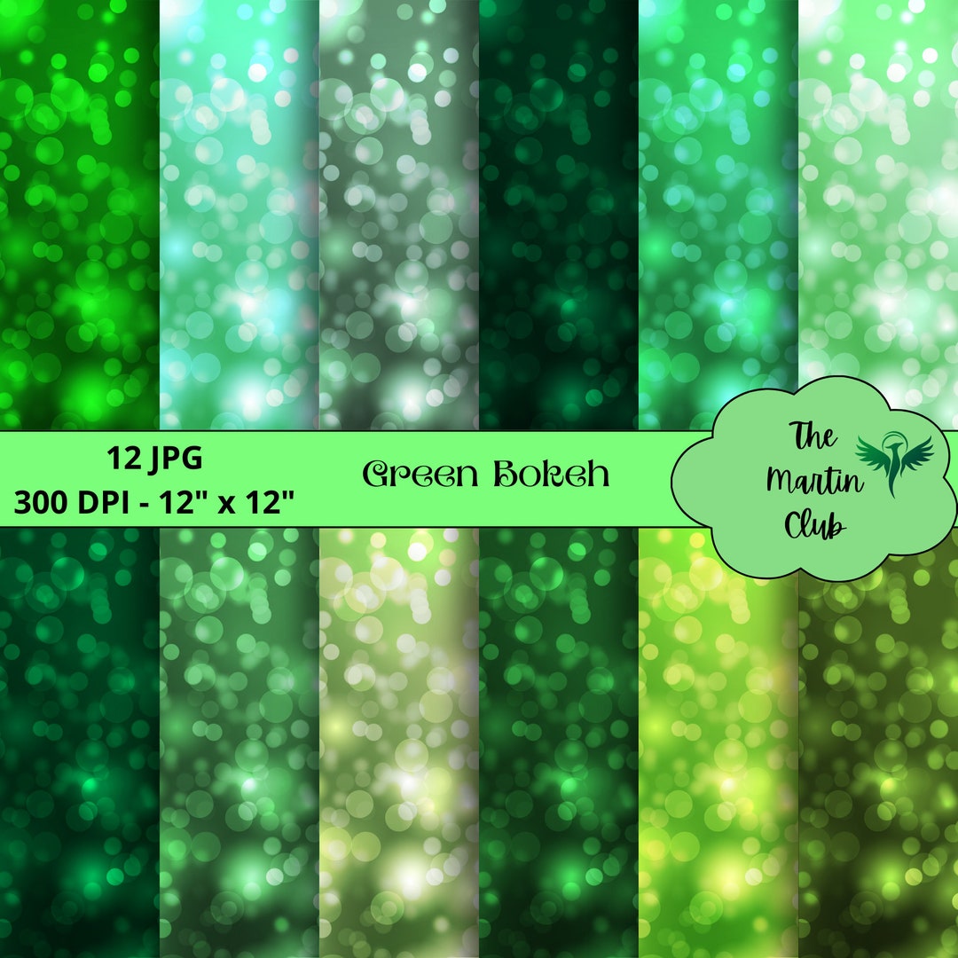 Green Bokeh Background Digital Papers Green Bokeh Scrapbook Paper ...
