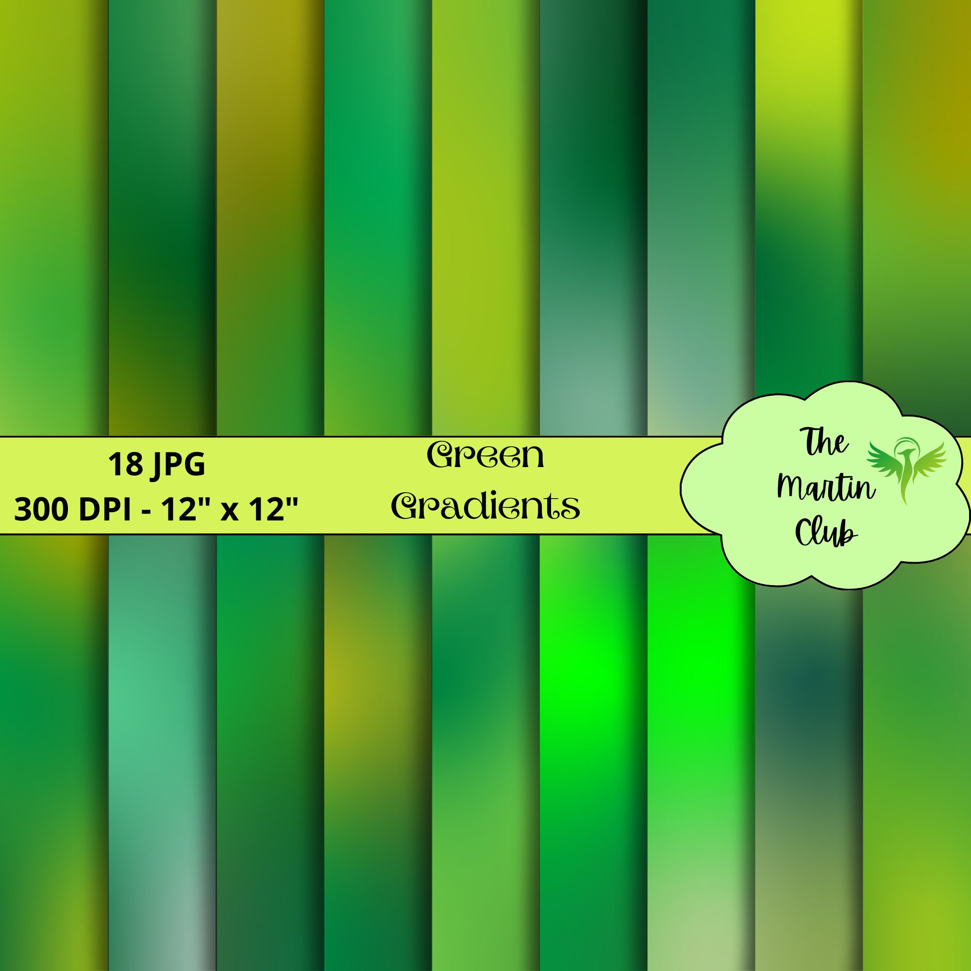 Green Gradients Background Digital Papers Bright Green Gradient ...