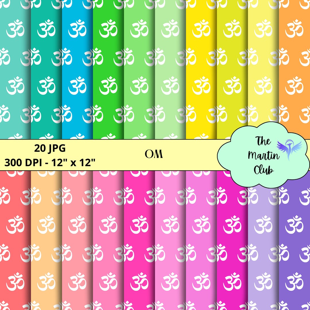 Om Symbol Background Digital Papers Om Symbol Scrapbook Pattern ...