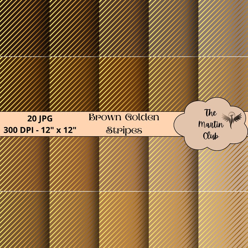 Brown Golden Stripes Digital Paper Background Gold Beige Stripes ...
