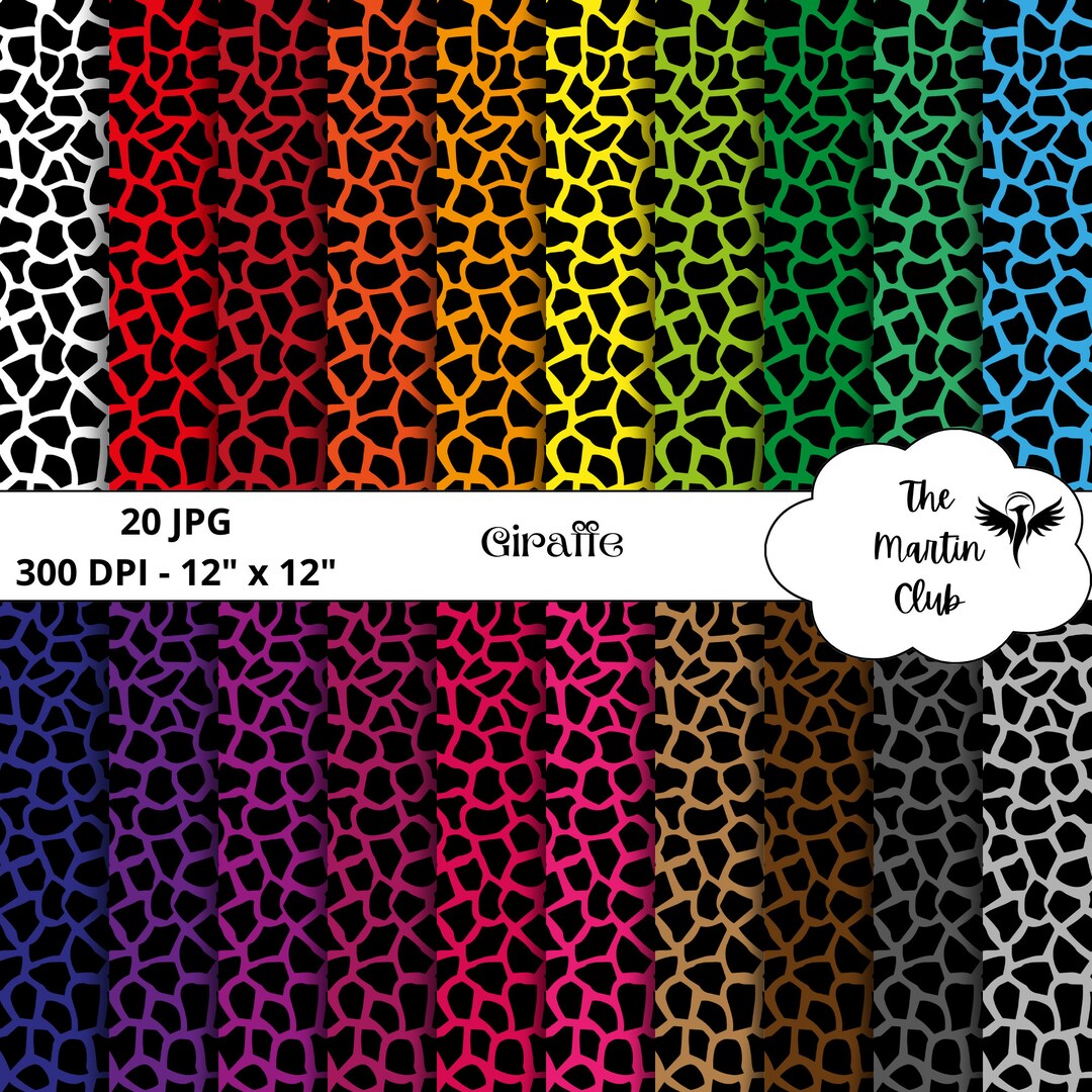 Giraffe Print Background Digital Papers Rainbow Giraffe Scrapbook Paper ...