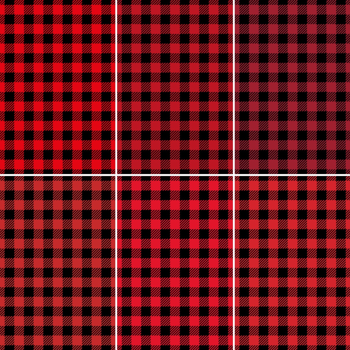 Red Plaid Background Digital Papers Red Buffalo Plaid Digital Scrapbook ...