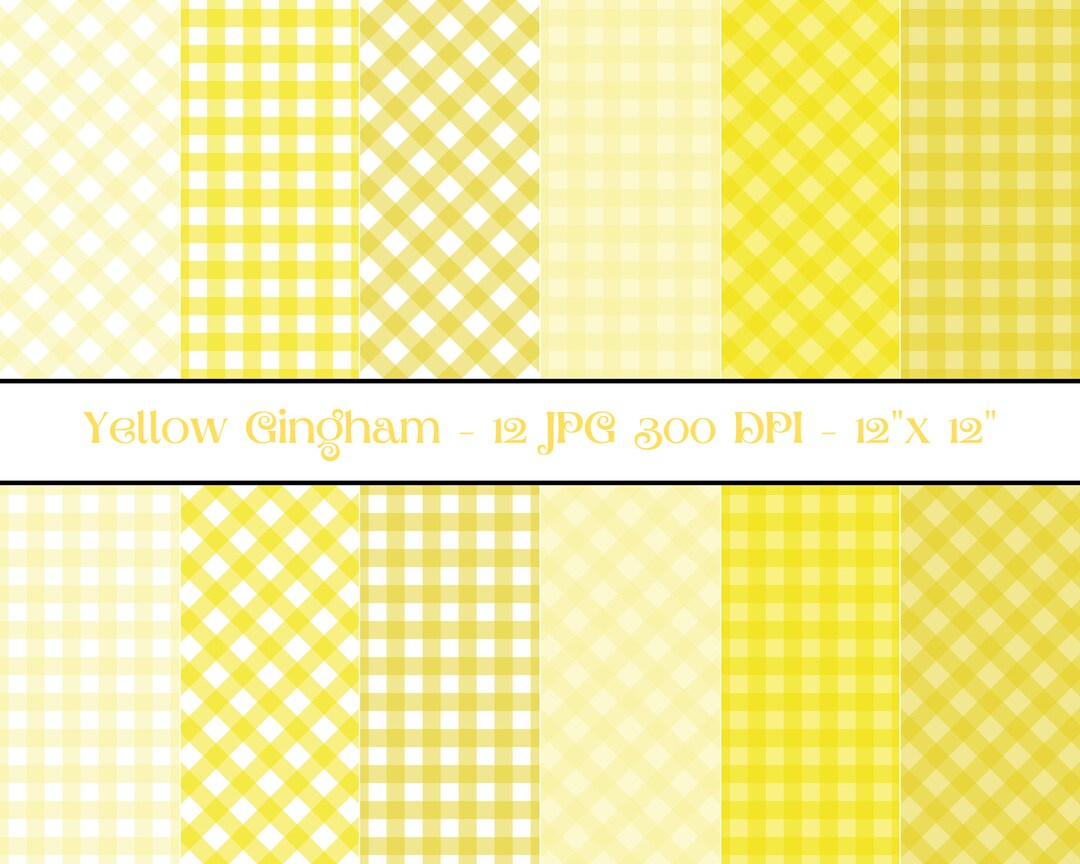 Yellow Gingham Background Digital Papers Yellow Gingham - Etsy