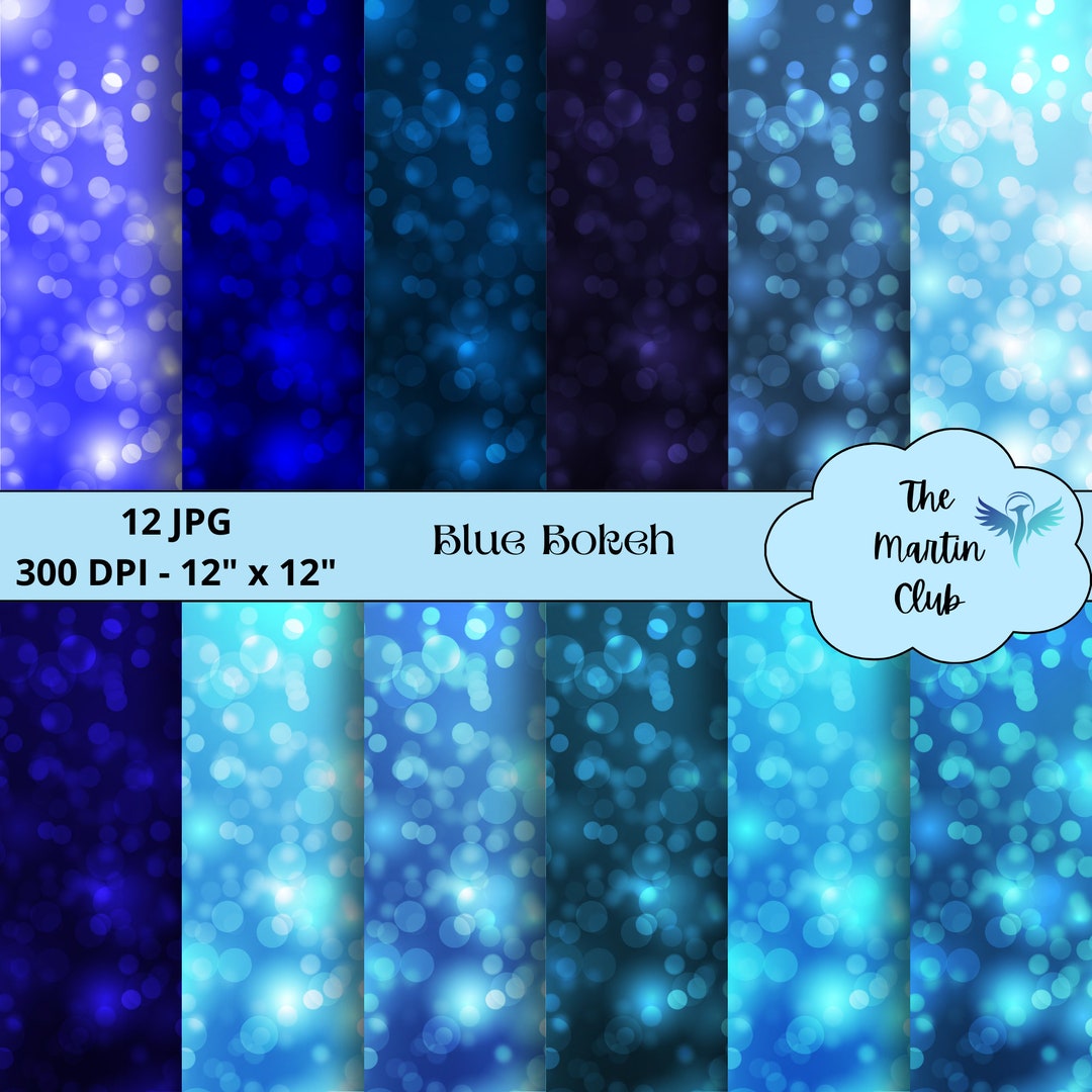 Blue Bokeh Background Digital Papers Blue Bokeh Scrapbook Paper ...