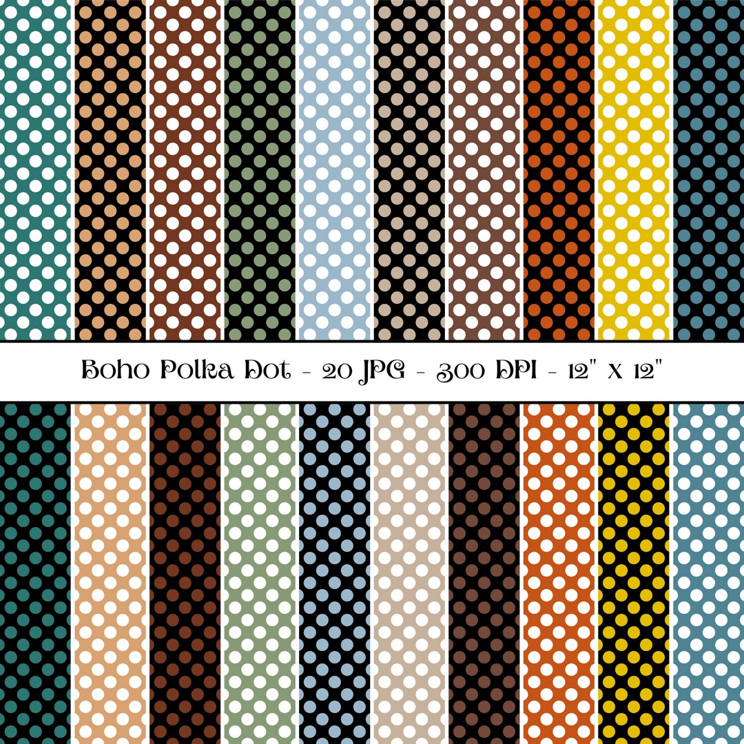Boho Polka Dot Background Digital Papers Polka Dot Scrapbook - Etsy