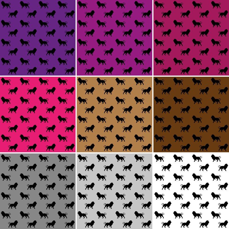 Black Lions Background Digital Papers Rainbow Lions Scrapbook Paper ...