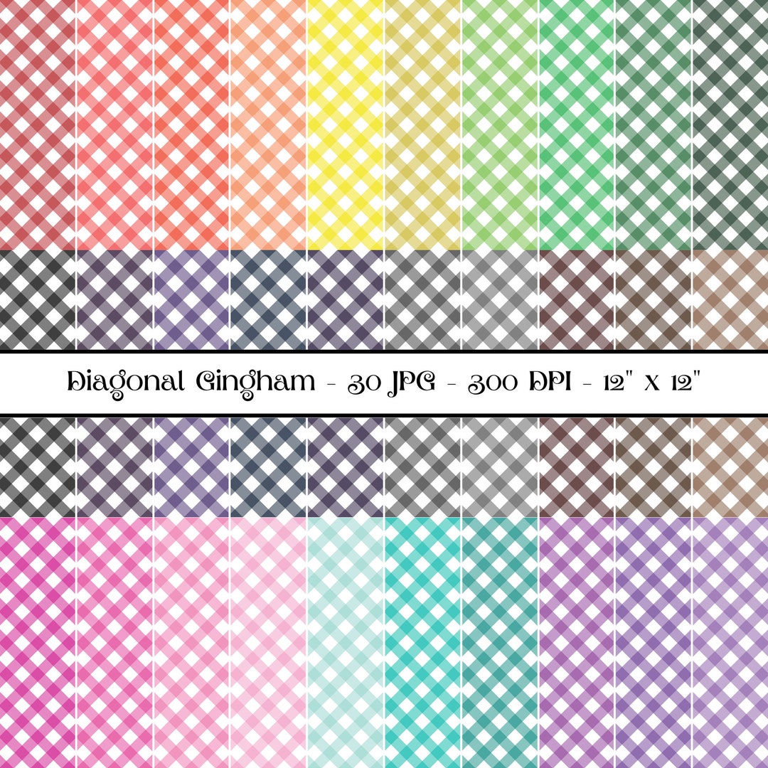 Gingham Background Digital Papers Pastel Diagonal Gingham - Etsy