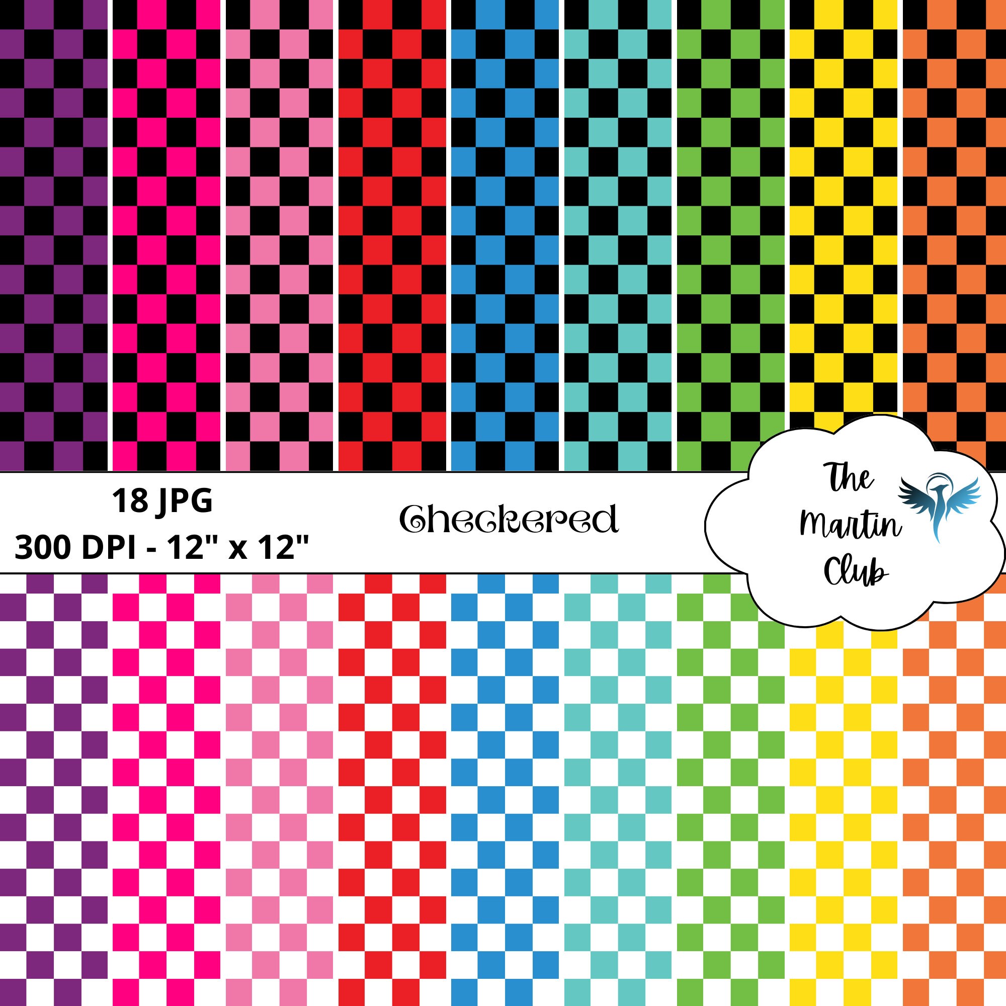 Checkered Background Digital Papers Checkers Digital Scrapbook Paper ...