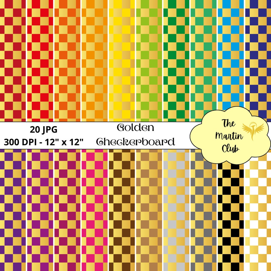 Golden Checkerboard Background Digital Papers Gold Checkers - Etsy