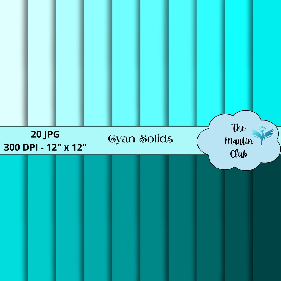 Cyan Solids Background Digital Papers Cyan Solids Scrapbook Paper ...