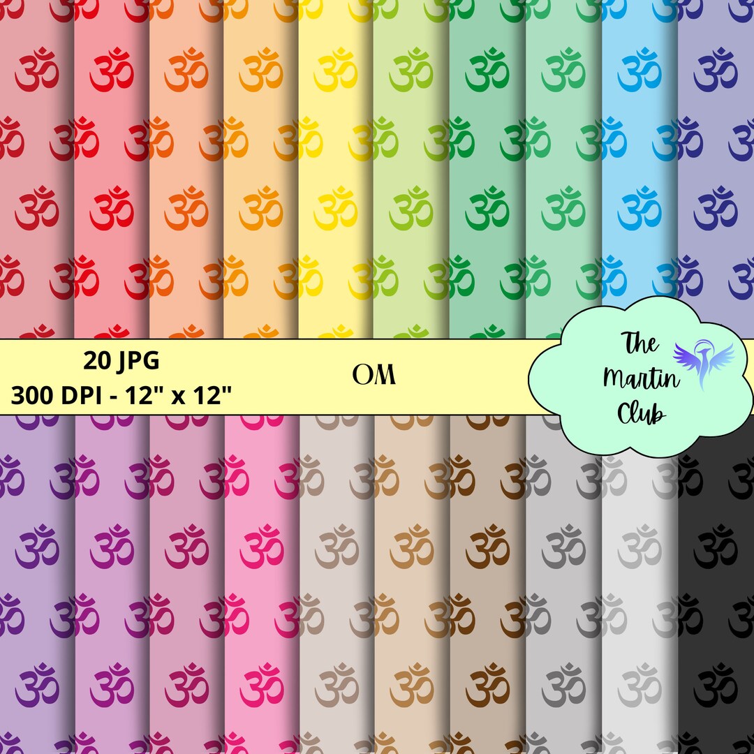 Om Symbol Background Digital Papers Om Symbol Scrapbook Pattern ...