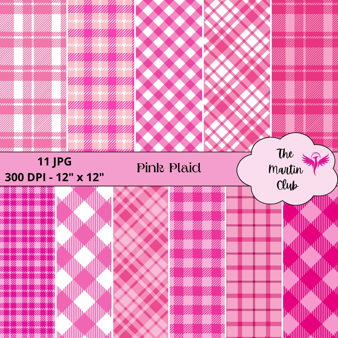 Pink Buffalo Plaid Background Digital Papers Pink Plaid - Etsy