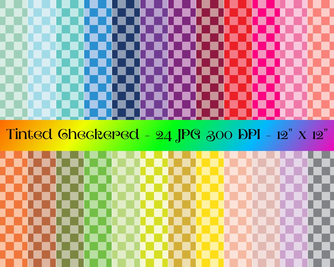 Tinted Checkered Background Digital Papers Tinted Checkers - Etsy
