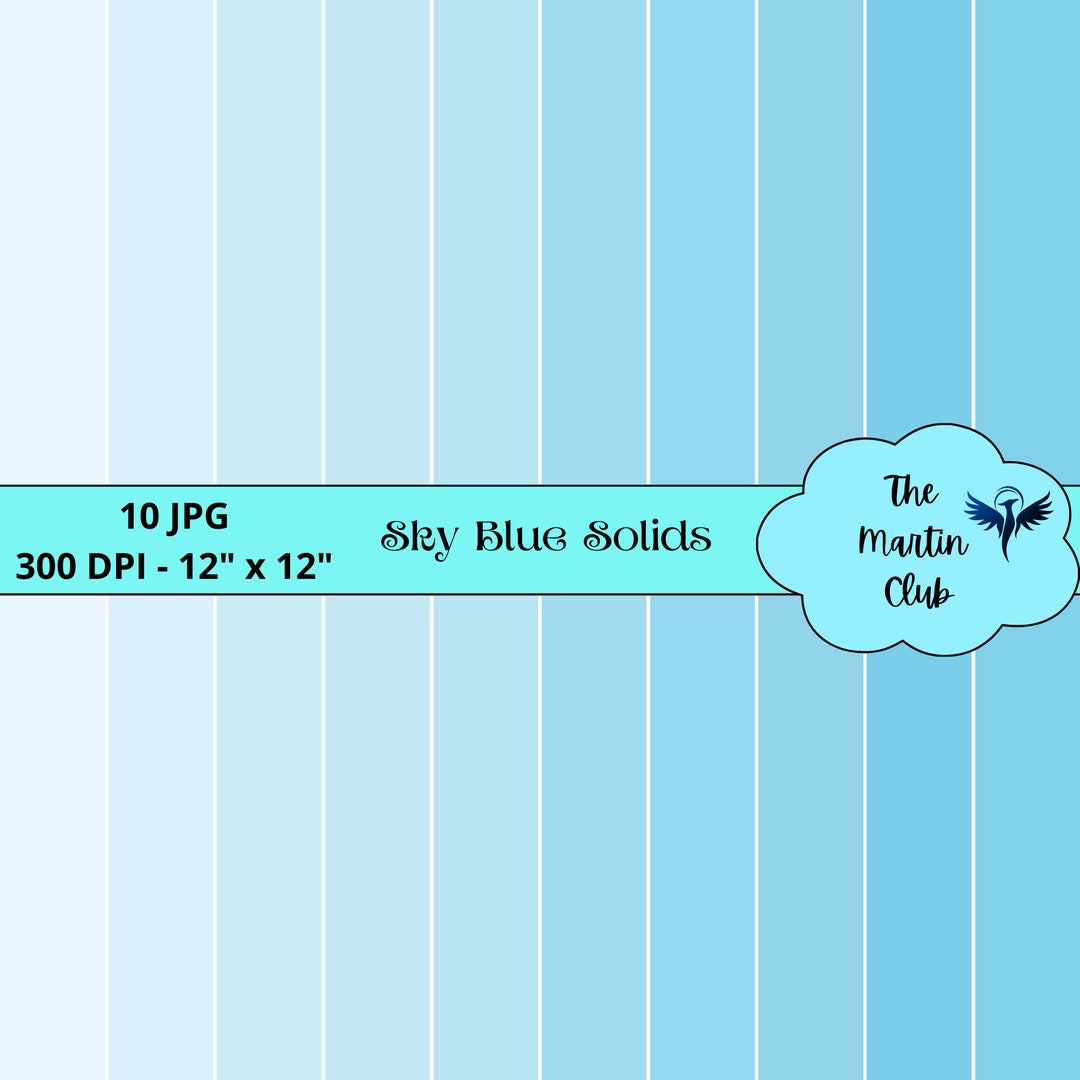 Sky Blue Solids Background Digital Papers Light Blue Solids Scrapbook ...