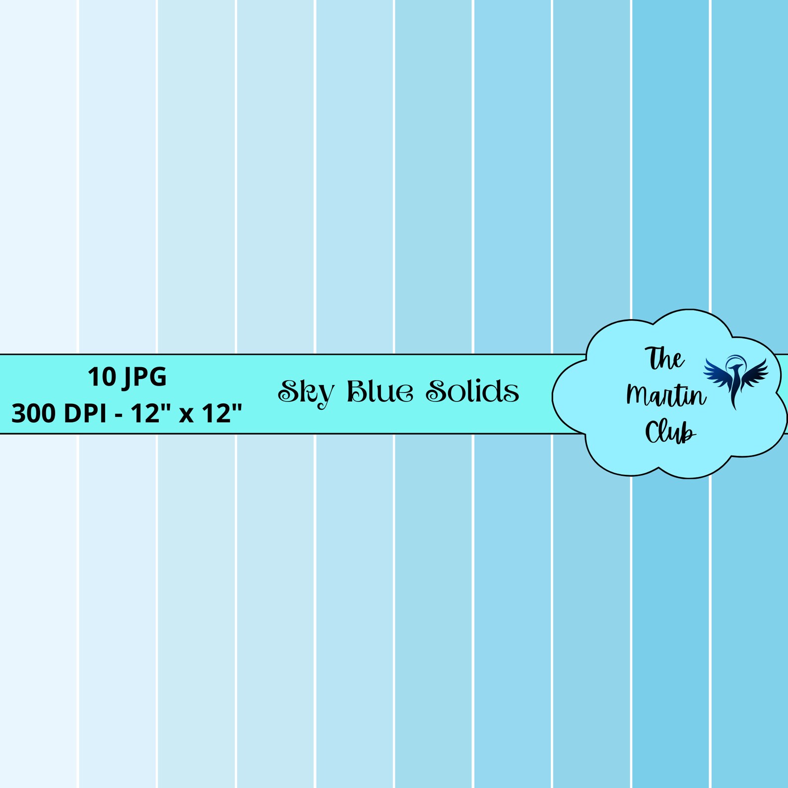 Sky Blue Solids Background Digital Papers Light Blue Solids Scrapbook ...