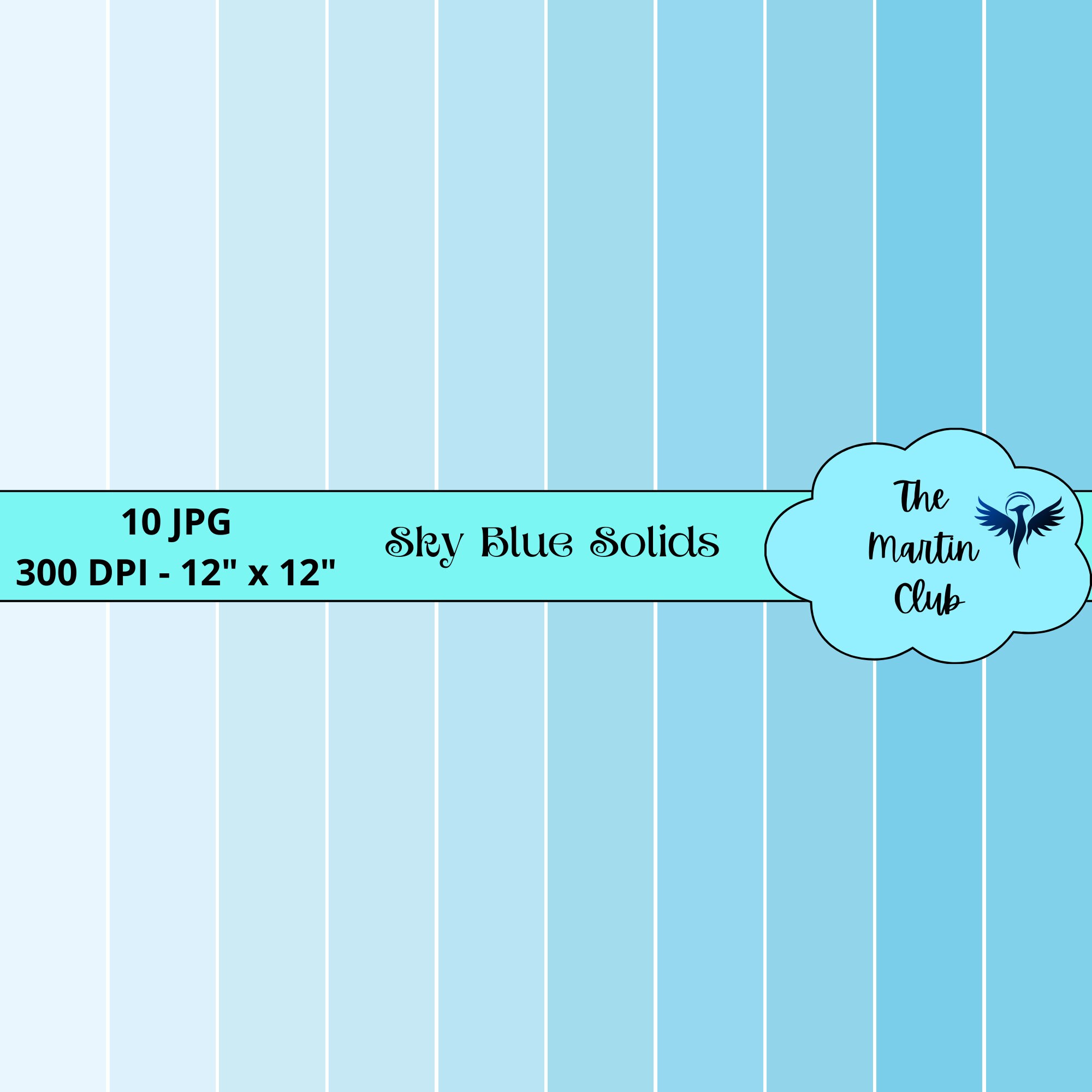 Sky Blue Solids Background Digital Papers Light Blue Solids Scrapbook ...