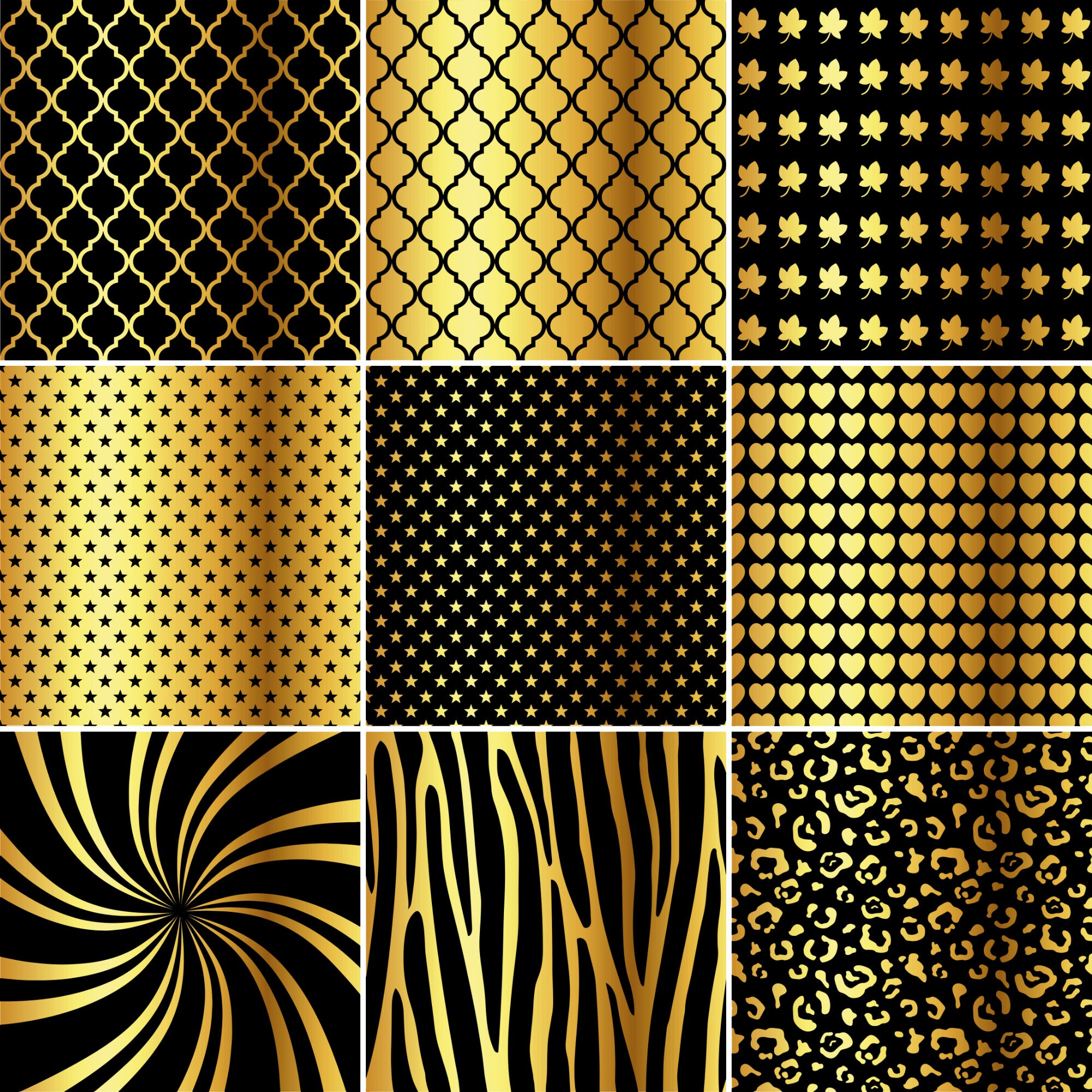 Black Gold Background Digital Papers Gold Foil Digital - Etsy