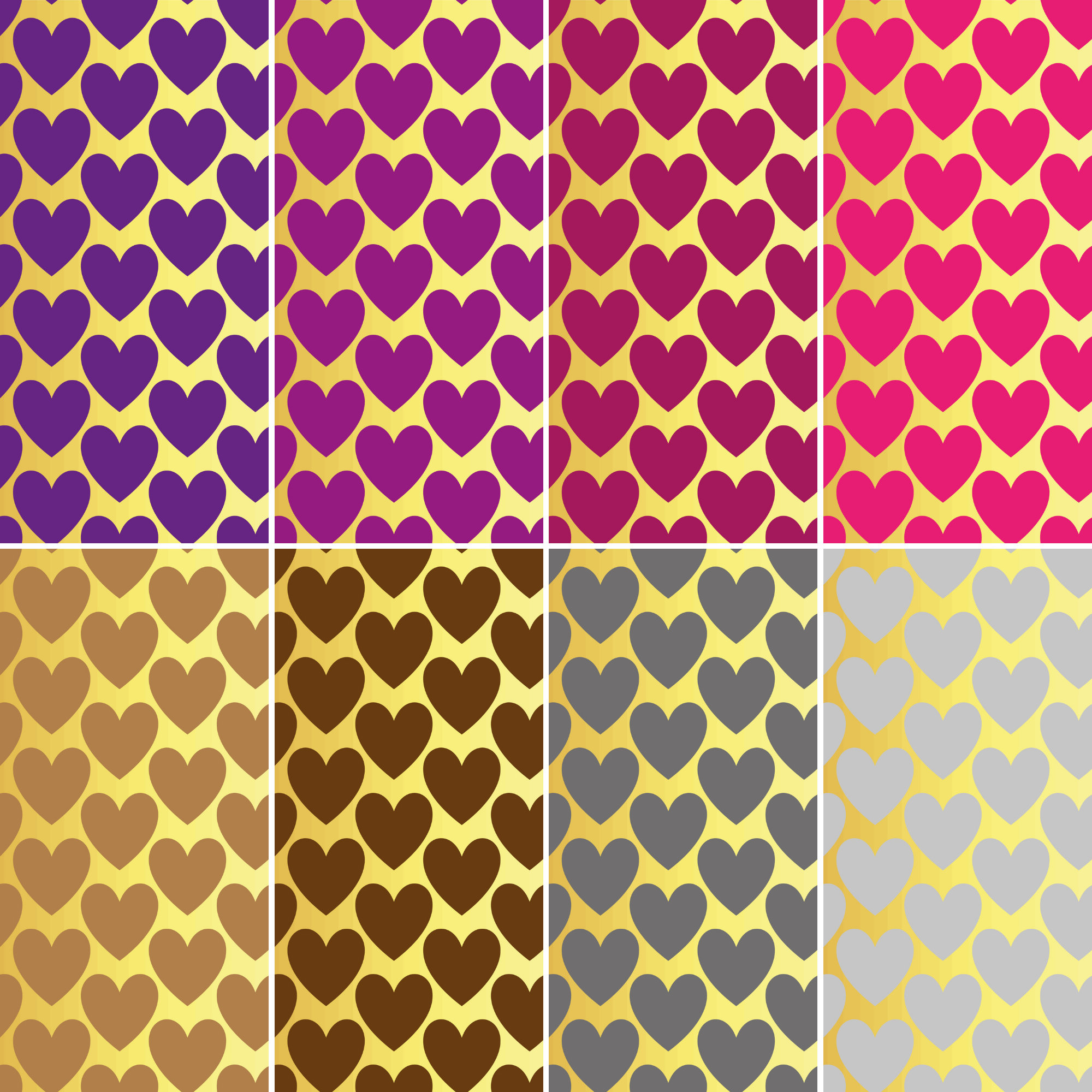 Hearts on Gold Foild Background Digital Papers Seamless Hearts ...