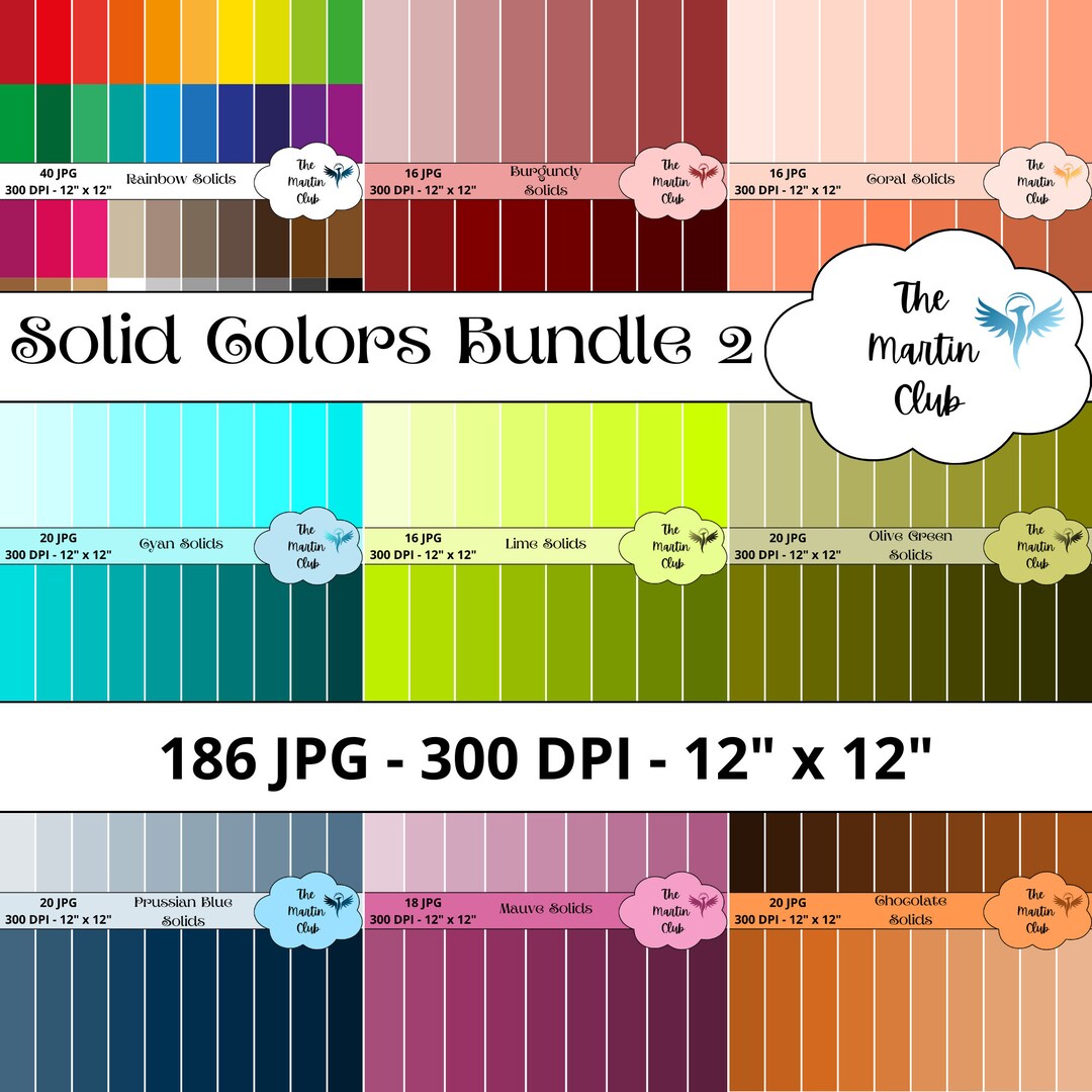 Solid Colors Bundle Background Digital Papers Solid Digital Scrapbook ...