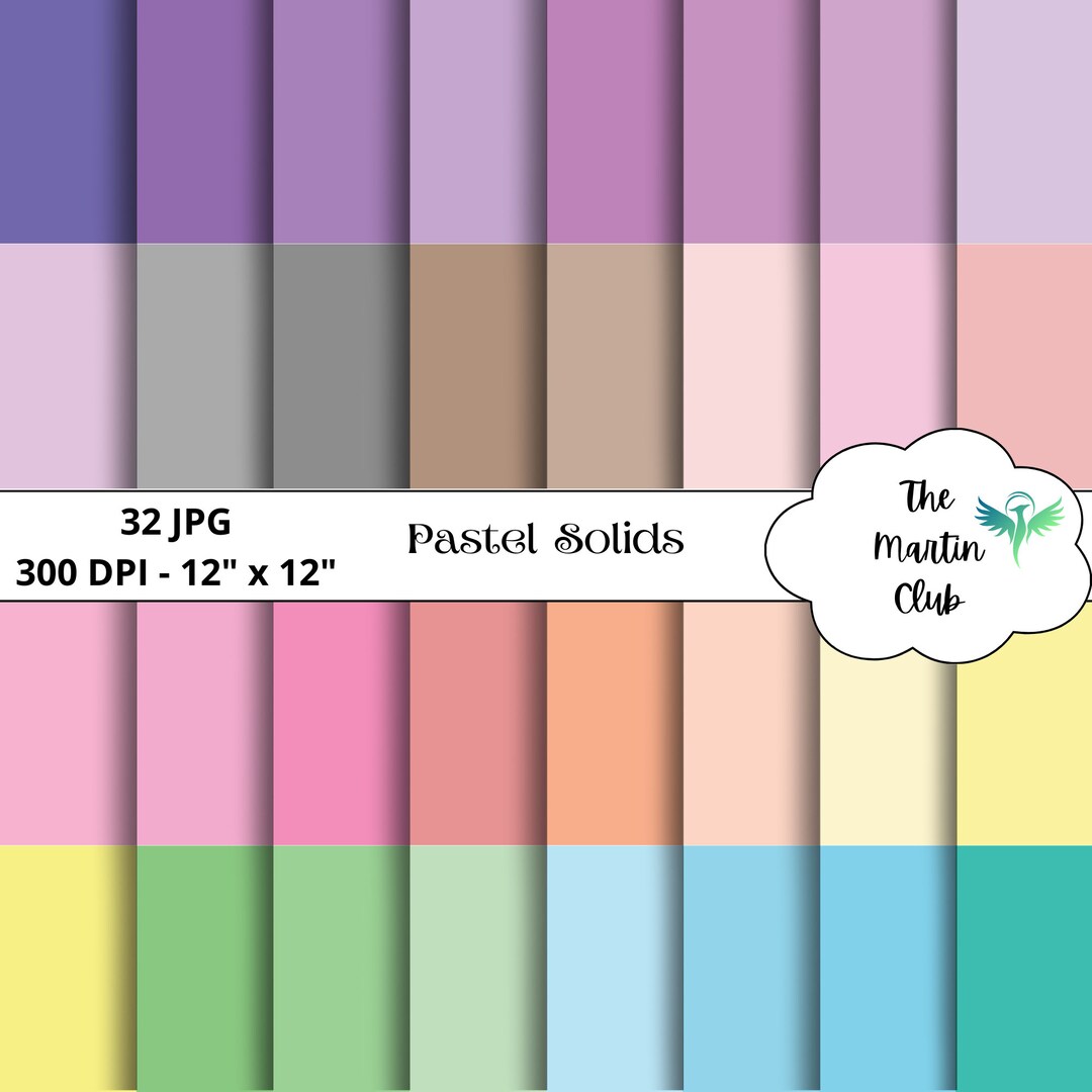 Pastel Solids Background Digital Papers Pastel Solids Digital Scrapbook ...