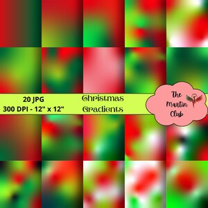 Christmas Gradients Background Digital Papers Red and Green Shaded ...