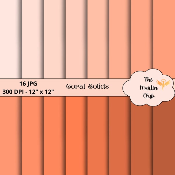 Coral Digital Paper - Etsy