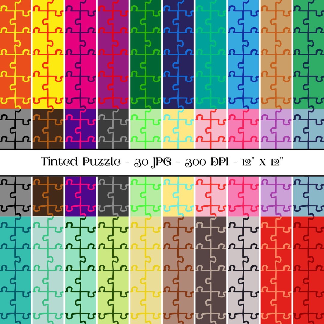 Tinted Puzzle Background Digital Papers Jigsaw Puzzle Digital - Etsy