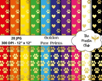 Golden Stars Background Digital Papers Gold Rainbow Stars Scrapbook ...