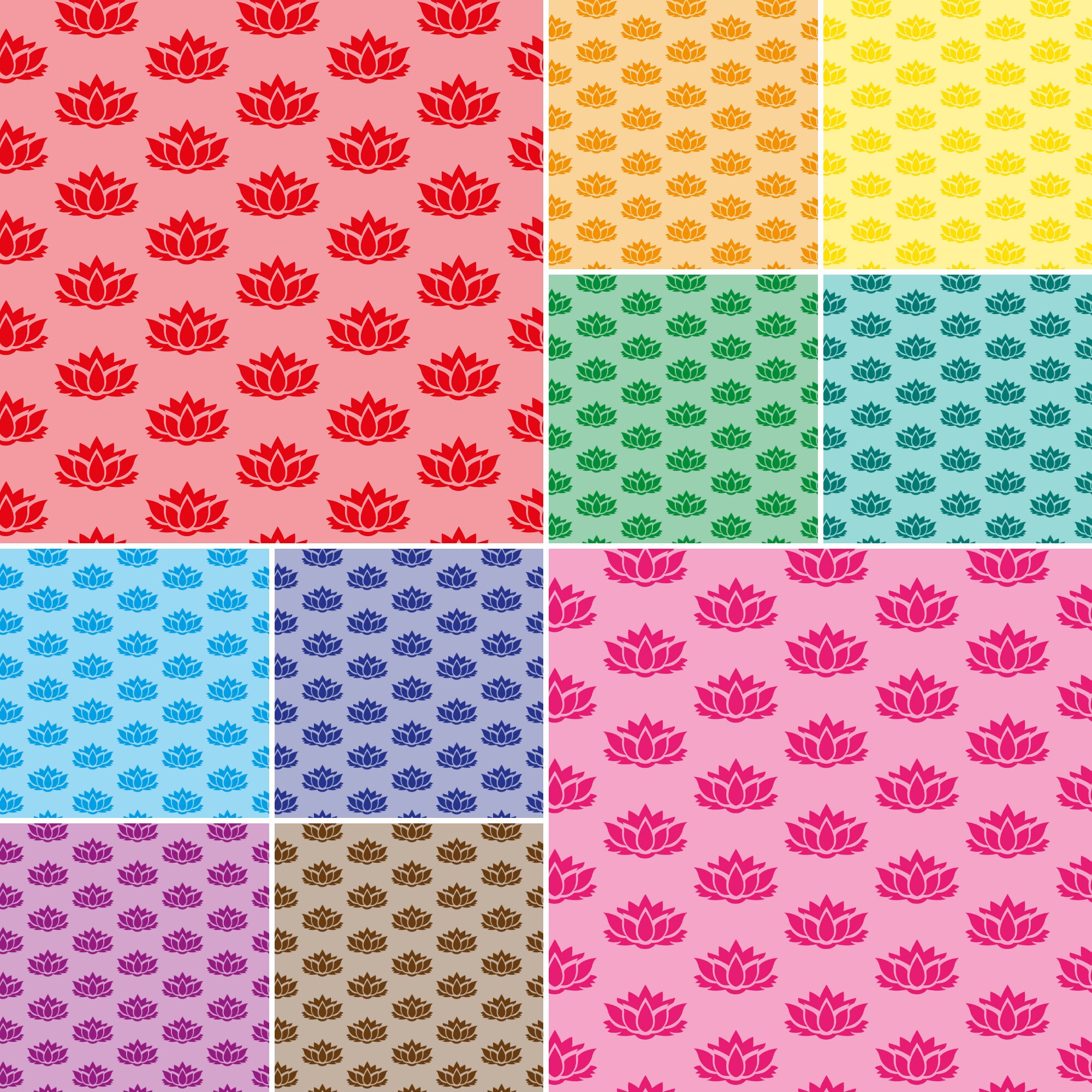 Lotus Flower Background Digital Papers Rainbow Lotus Flowers Scrapbook ...