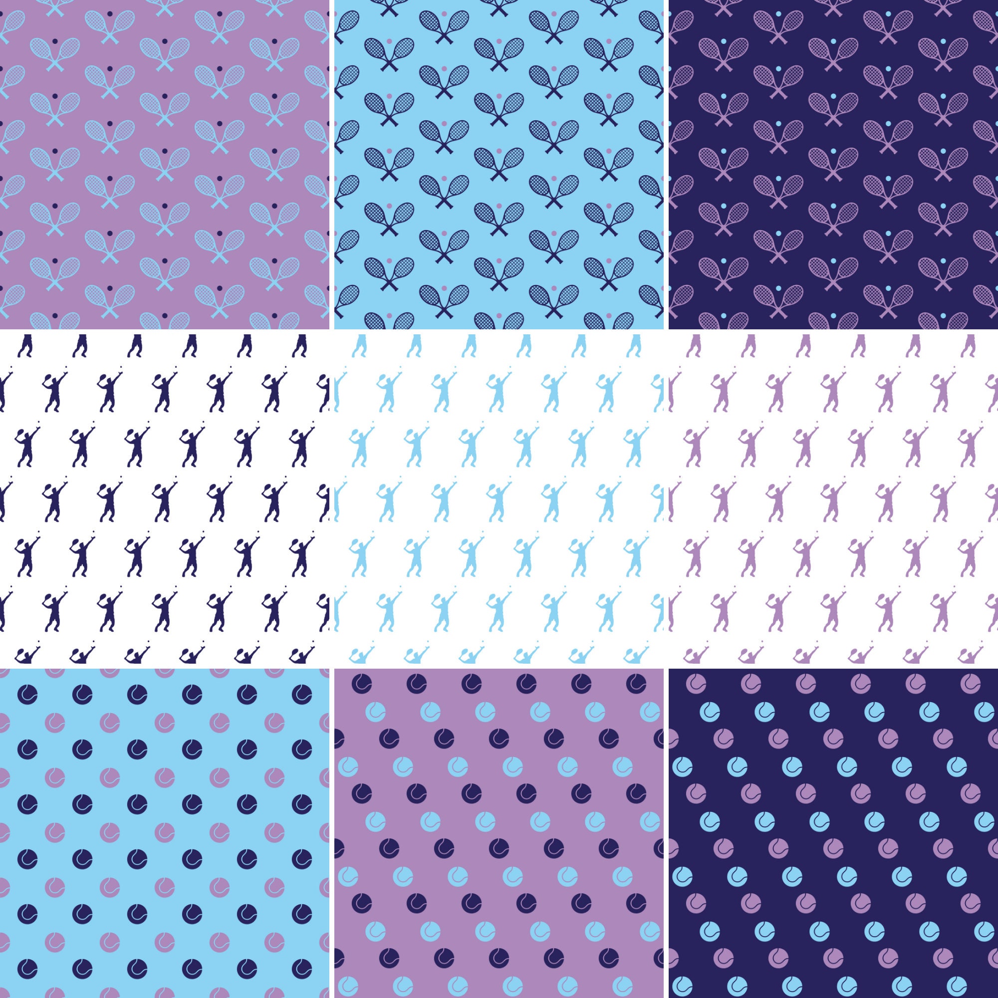 Tennis Digital Papers Tennis Background Sport Scrapbook Paper Pattern ...