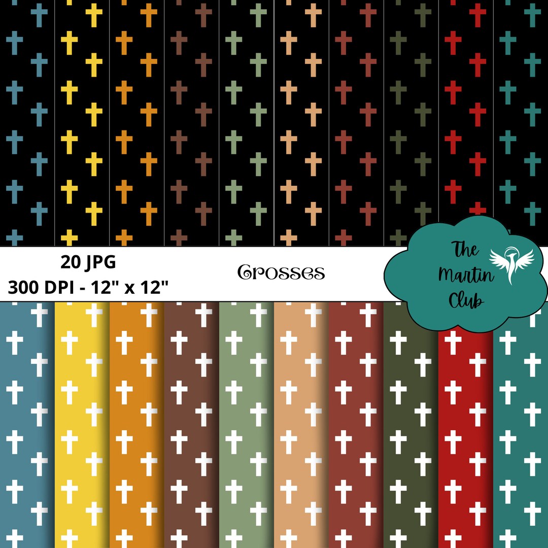 Crosses Symbol Background Digital Papers Boho Crosses Scrapbook Pattern ...