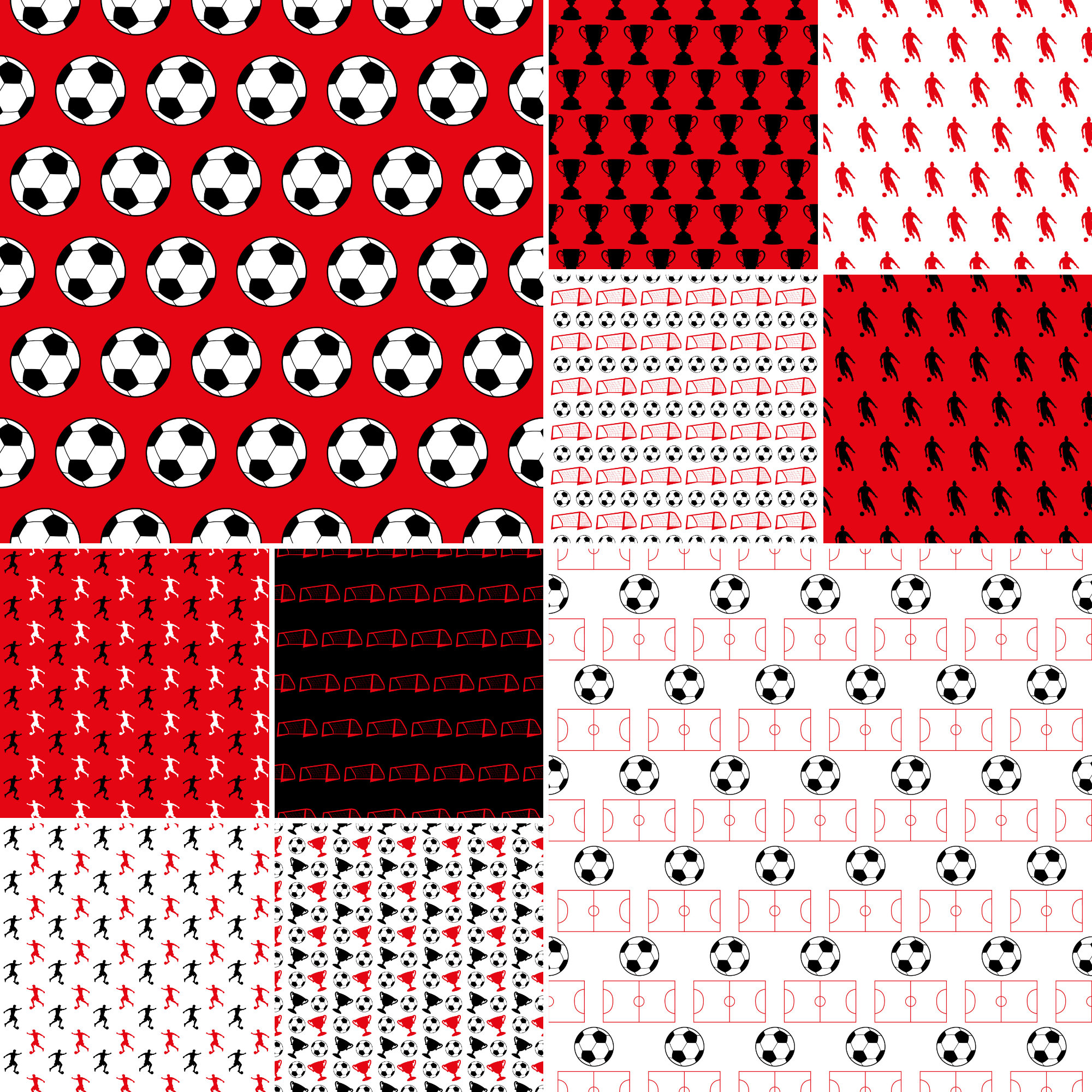 Soccer Digital Papers Background Red Black Football Sport Scrapbook ...