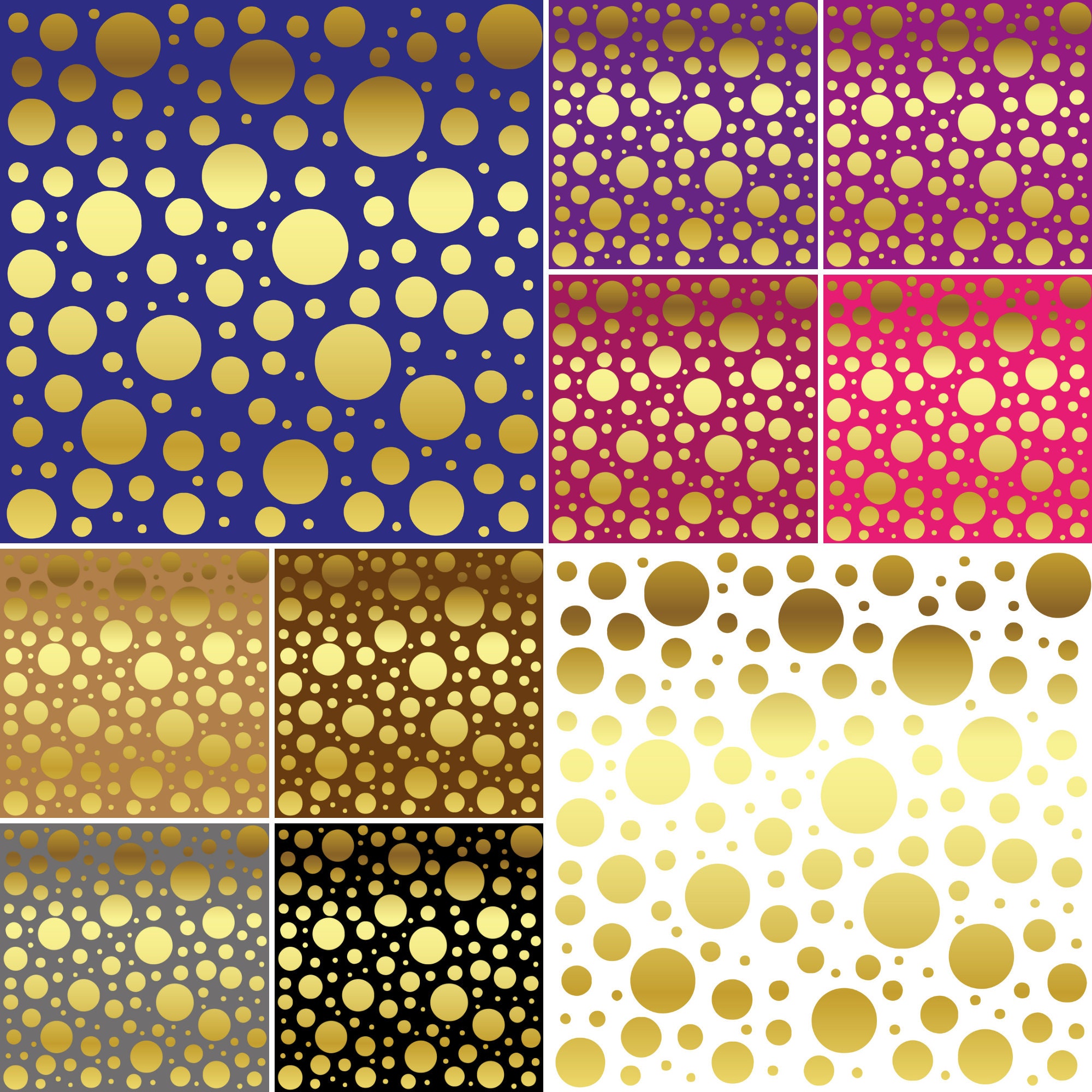 Golden Confetti Background Digital Papers Rainbow Confetti Polka Dot ...